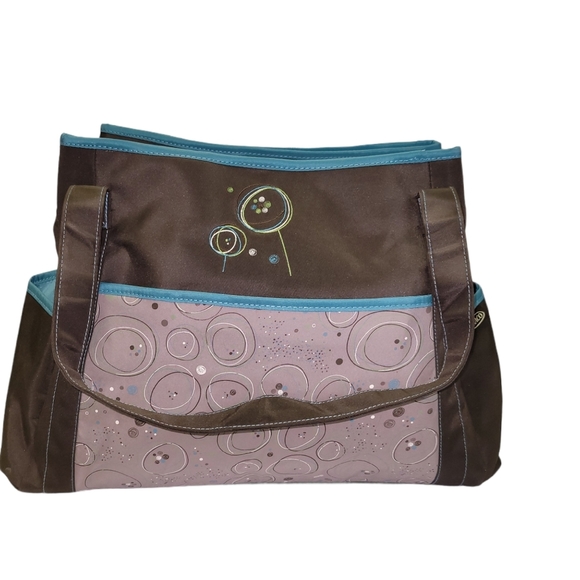 Graco | Bags | Graco Scribbles Large Diaper Bag Tote In Brown | Poshmark
